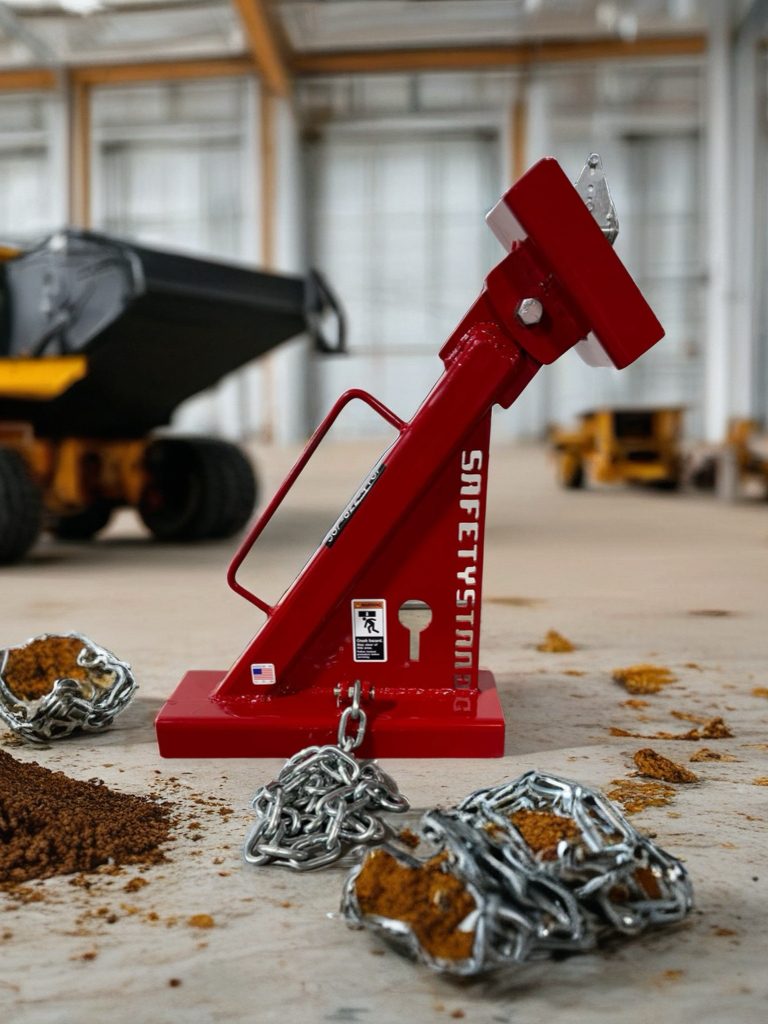 Safety Stand Standard | Fixed Saddle Dump Truck Brace | 25,000 lb OSHA USA